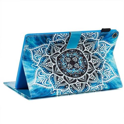 Underwater Mandala Flower Matte Leather Wallet Tablet Case for Amazon ...