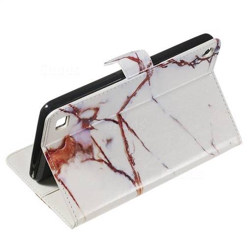 White Gold Marble Smooth Leather Tablet Wallet Case for Amazon Fire 7 ...