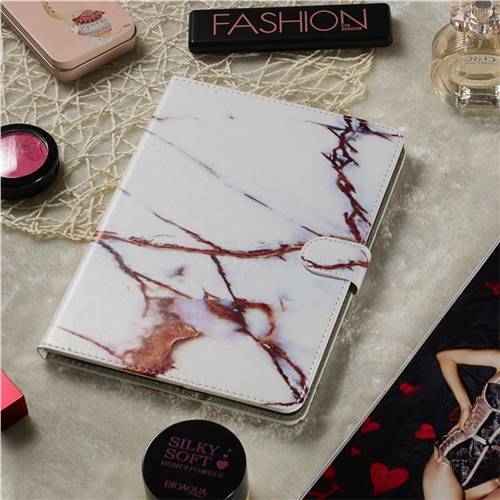 White Gold Marble Smooth Leather Tablet Wallet Case for Amazon Fire 7 ...