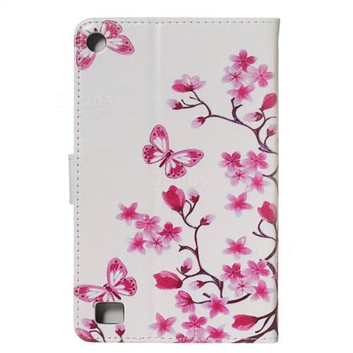 Rose Butterfly Flower Smooth Leather Tablet Wallet Case for Amazon Fire ...