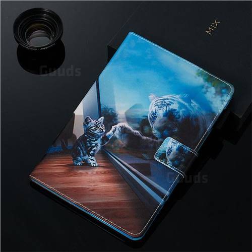 Mirror Cat Matte Leather Wallet Tablet Case for Amazon Kindle ...