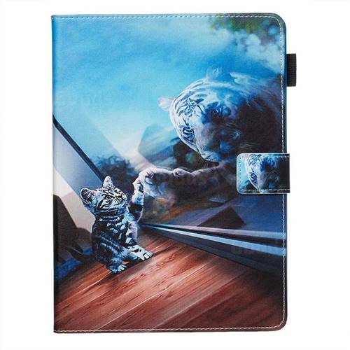 Mirror Cat Matte Leather Wallet Tablet Case for Amazon Kindle ...
