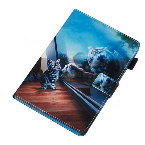 Mirror Cat Matte Leather Wallet Tablet Case for Amazon Kindle ...