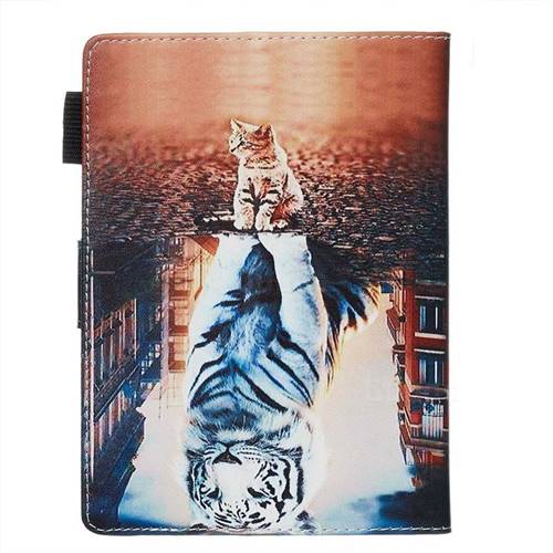 Cat and Tiger Matte Leather Wallet Tablet Case for Amazon Kindle ...