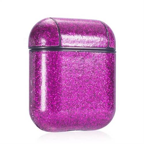 Shine Powder PU Leather Case for Apple AirPods - Purple - AirPods 1 2 ...