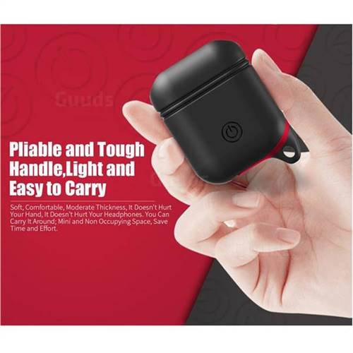 Waterproof Anti-fall Silicone Protective Case for Apple AirPods - Black ...