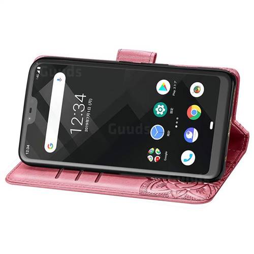 Embossing Mandala Flower Butterfly Leather Wallet Case for FUJITSU ...