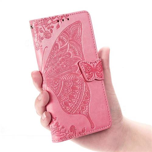 Embossing Mandala Flower Butterfly Leather Wallet Case for FUJITSU ...