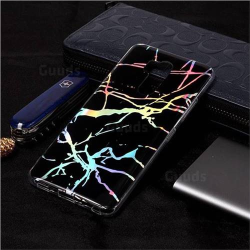 Plating Black Marble Pattern Bright Color Laser Soft TPU Case for LG G7 ...