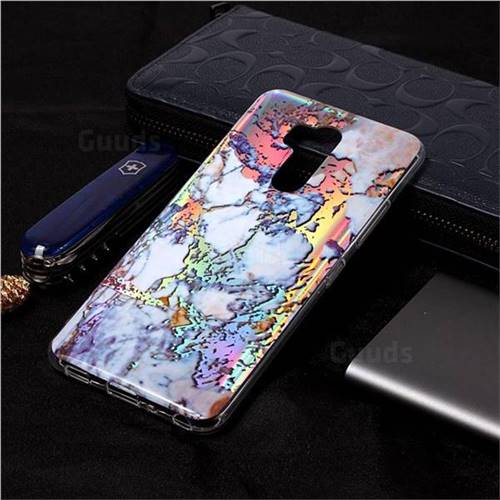 Gold Plating Marble Pattern Bright Color Laser Soft TPU Case for LG G7 ...