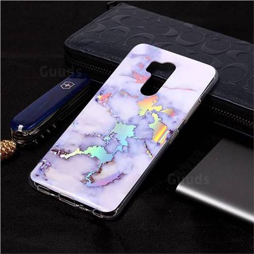 Blue Marble Pattern Bright Color Laser Soft TPU Case for LG G7 ThinQ ...