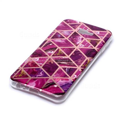 Purple Rhombus Galvanized Rose Gold Marble Phone Back Cover for Samsung ...