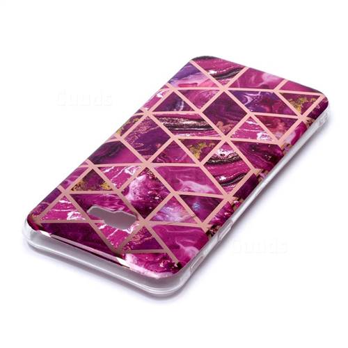 Purple Rhombus Galvanized Rose Gold Marble Phone Back Cover for Samsung ...