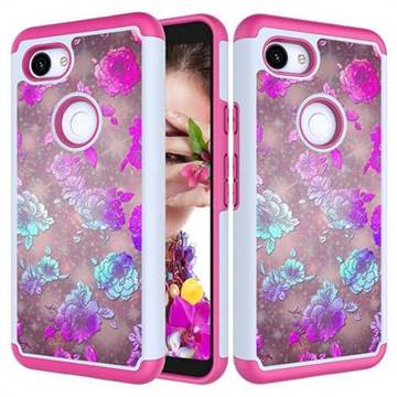 peony Flower Shock Absorbing Hybrid Defender Rugged Phone Case Cover ...