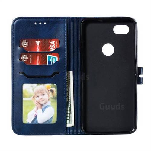 Embossing Happy Cat Leather Wallet Case for Google Pixel 3A XL - Blue ...