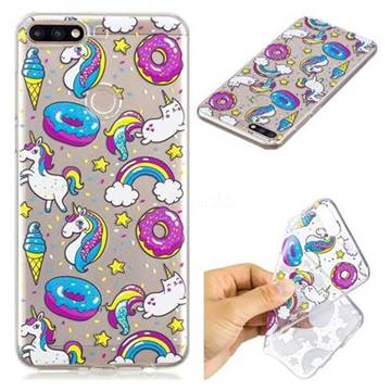 Cake Unicorn Super Clear Soft TPU Back Cover for Huawei Honor 7C - Back ...