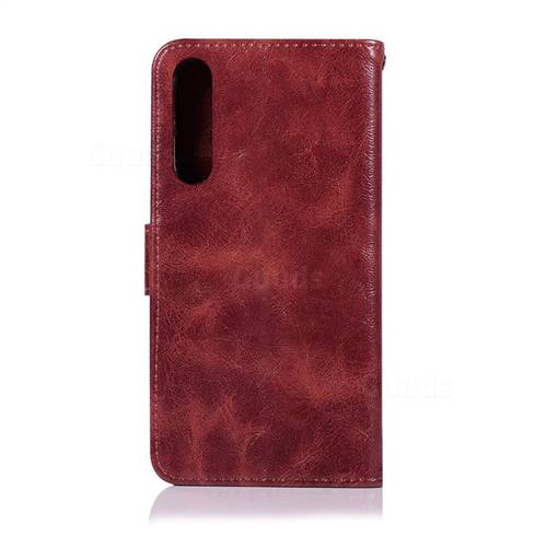 Luxury Retro Leather Wallet Case for Huawei Honor 9X Pro - Wine Red ...