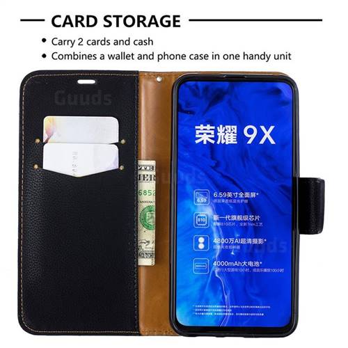 Classic Luxury Litchi Leather Phone Wallet Case for Huawei Honor 9X Pro ...