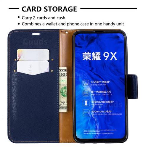 Classic Luxury Litchi Leather Phone Wallet Case for Huawei Honor 9X Pro ...