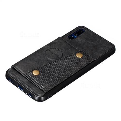 Retro Multifunction Card Slots Stand Leather Coated Phone Back Cover ...