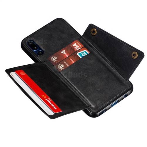 Retro Multifunction Card Slots Stand Leather Coated Phone Back Cover ...
