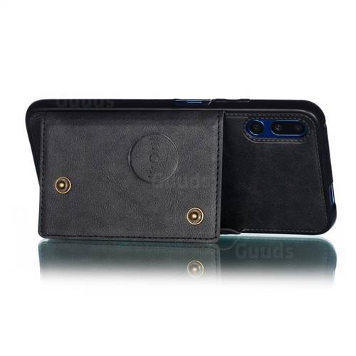 Retro Multifunction Card Slots Stand Leather Coated Phone Back Cover ...