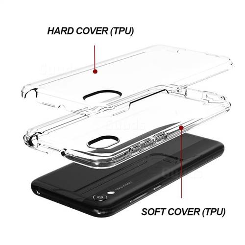 Transparent 2 in 1 Drop-proof Cell Phone Back Cover for Huawei Y5 (2019 ...