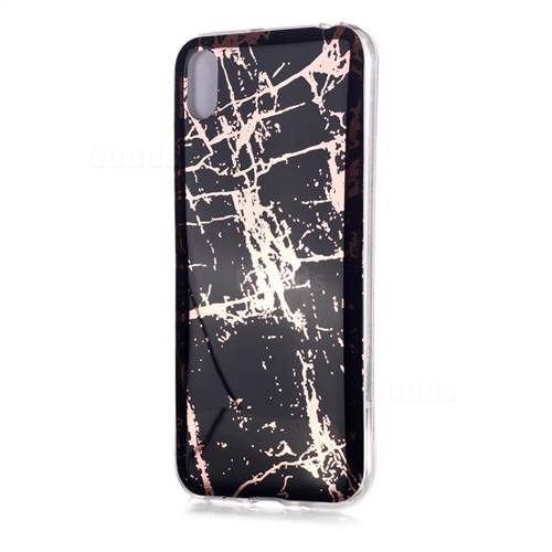 Black Galvanized Rose Gold Marble Phone Back Cover for Huawei Y5 (2019 ...