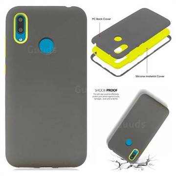 Matte PC + Silicone Shockproof Phone Back Cover Case for Huawei Y6 ...