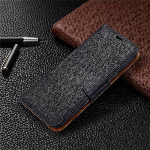 Classic Luxury Litchi Leather Phone Wallet Case for Huawei Y7p - Black ...