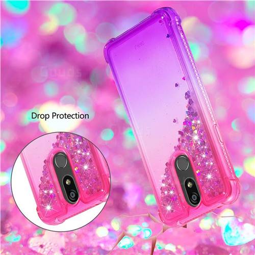 Rainbow Gradient Liquid Glitter Quicksand Sequins Phone Case for LG K40 ...