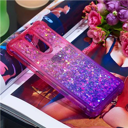 Rainbow Gradient Liquid Glitter Quicksand Sequins Phone Case for LG K40 ...