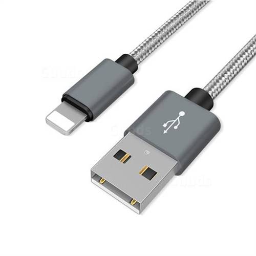20cm Short Metal Weaving 8 Pin Data Charging Cable for Apple iPhone ...