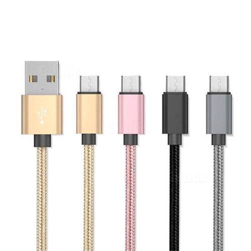 20cm Short Metal Weaving Micro USB Data Charging Cable for Samsung Sony ...