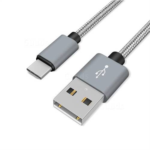 20cm Short Metal Weaving Type-C Data Charging Cable USB C to USB A ...