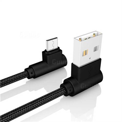 20cm Short Cable 90 Degree Angle Weaving Micro USB Data Charging Cable ...