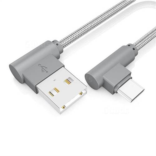 20cm Short Type-c Cable 90 Degree Angle Weaving Type-c Data Charging ...