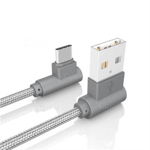 20cm Short Type-c Cable 90 Degree Angle Weaving Type-c Data Charging ...