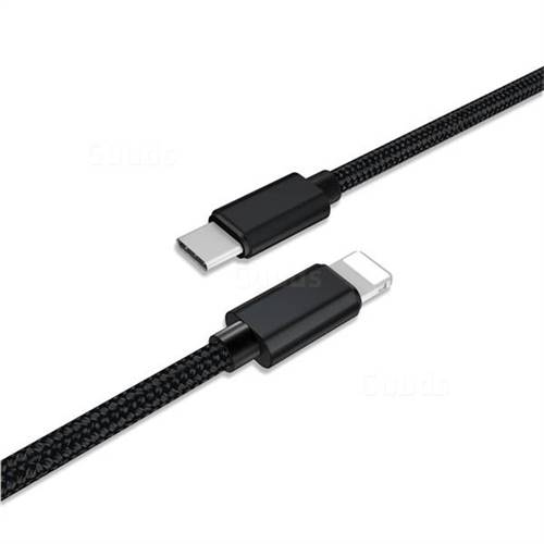 1m Metal Nylon Type-c Male to Apple 8 Pin Male Data Charging Cable ...