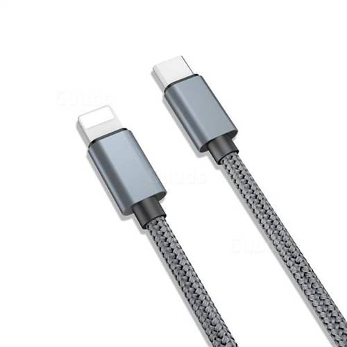 1m Metal Nylon Type-c Male to Apple 8 Pin Male Data Charging Cable ...