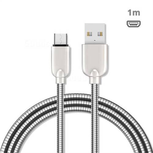 1m Metal U Sharp Zinc Alloy Spring Micro USB Data Charging Cable ...