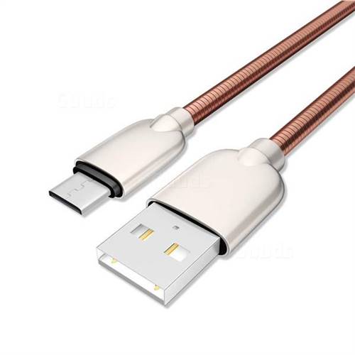 1m Metal U Sharp Zinc Alloy Spring Micro USB Data Charging Cable ...
