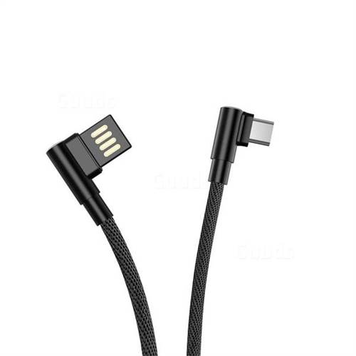 90 Degree Angle Metal Type-c Data Charging Cable - 1m / Black - Type-C ...
