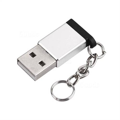 Keychain Aluminum Alloy Type-C Female to USB A Male Connector Adapter ...