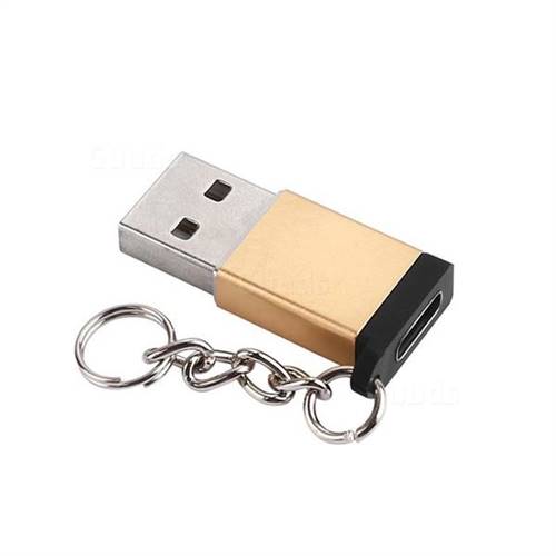 Keychain Aluminum Alloy Type-C Female to USB A Male Connector Adapter ...