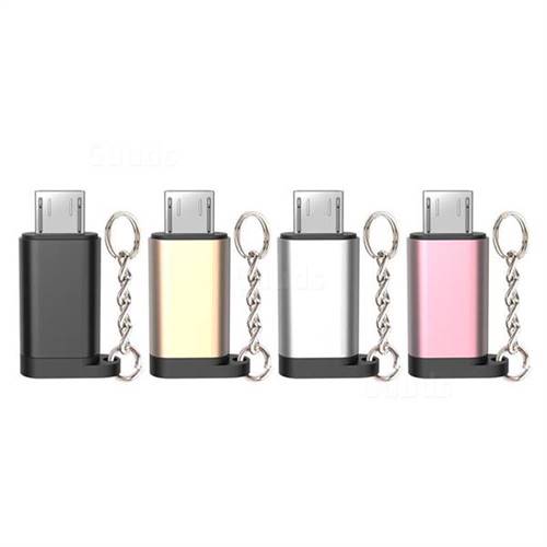 Keychain Aluminum Alloy Type-C Female to Micro USB Male Connector ...
