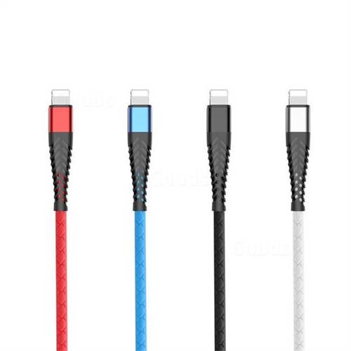 Fish Bone Line Soft 100cm 3.0A Fast 8 Pin Data Charging Cable - Blue ...