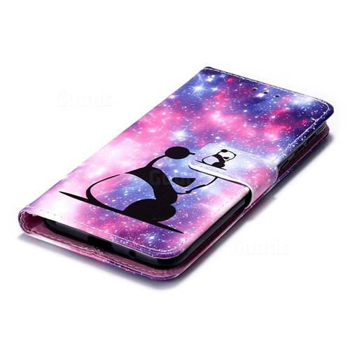 Panda Baby Matte Leather Wallet Phone Case for Motorola Moto E6 ...