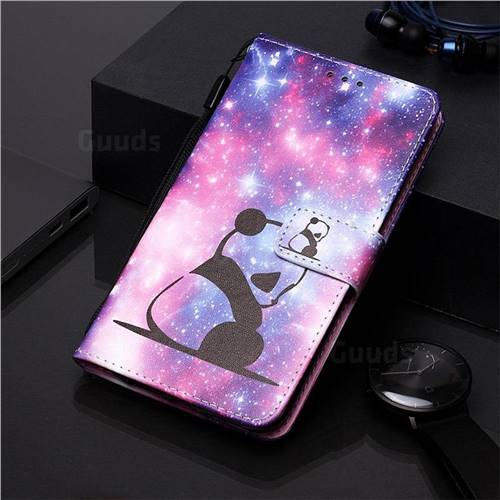 Panda Baby Matte Leather Wallet Phone Case for Motorola Moto E6 ...