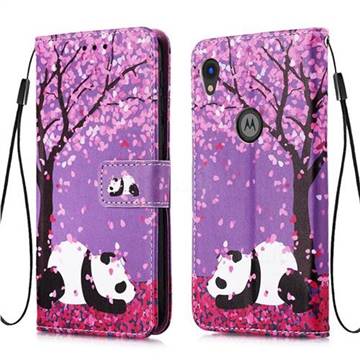 Cherry Blossom Panda Matte Leather Wallet Phone Case for Motorola Moto ...